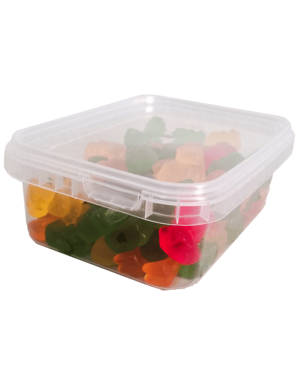 8 Oz Rectangular Clear Container with Lid - Divan Packaging
