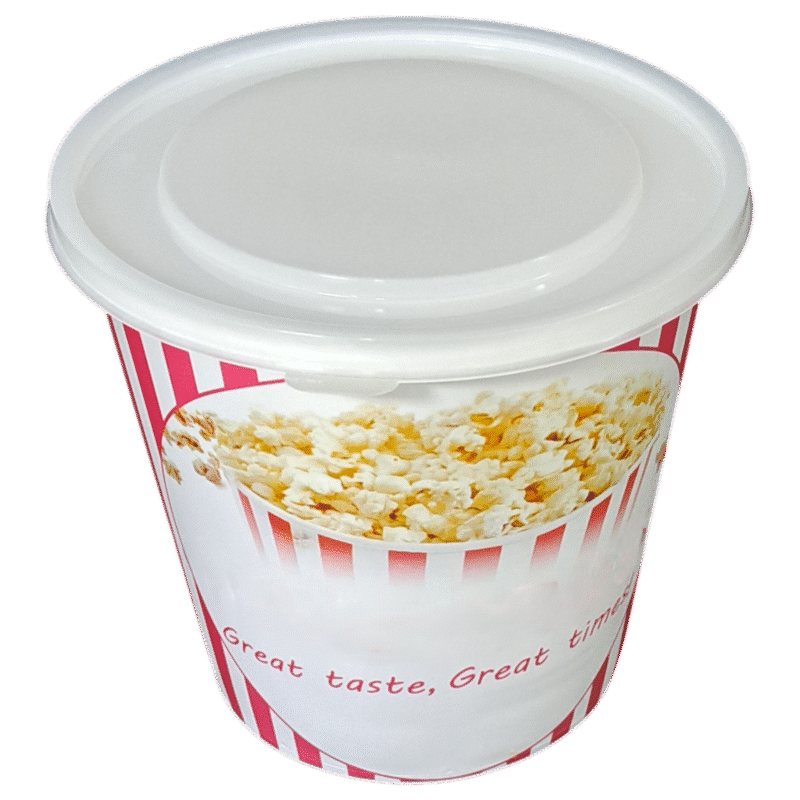 85oz Plastic PopCorn Bucket with Lid - Divan Packaging