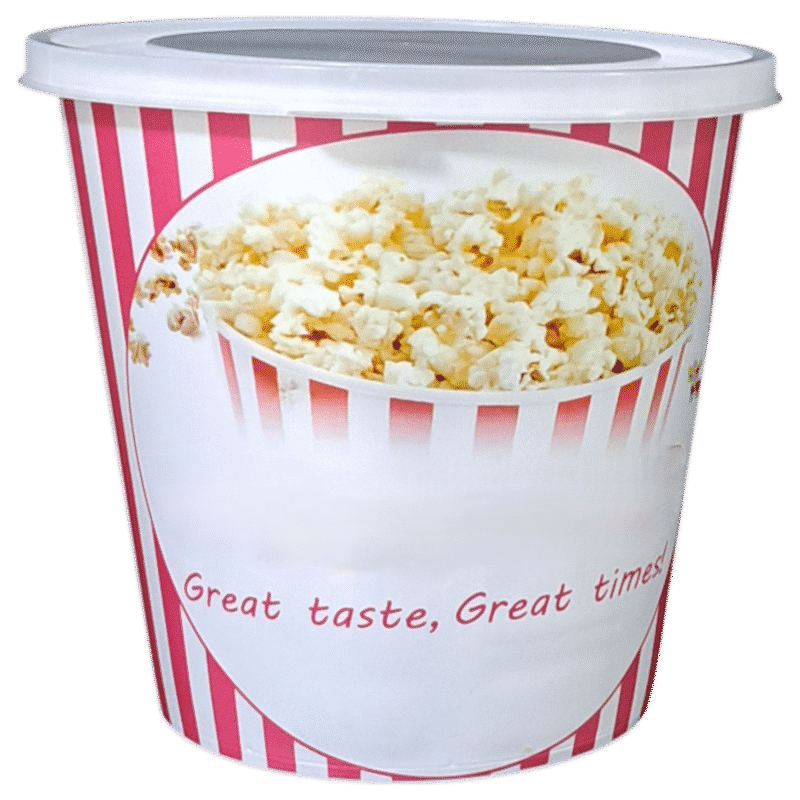 85oz Plastic PopCorn Bucket with Lid - Divan Packaging