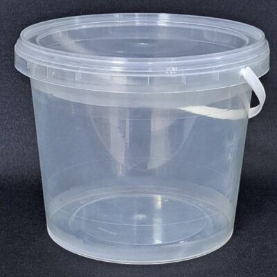1 Gallon Plastic Clear Buckets with Lids - Divan Packaging