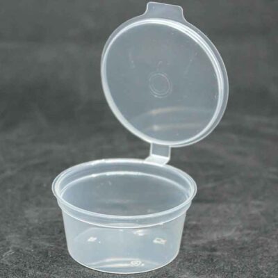 1 oz Sauce Containers with Hinged Lids - Divan Packaging