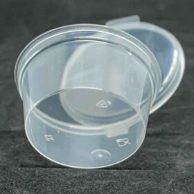 1 oz Sauce Containers with Hinged Lids - Divan Packaging